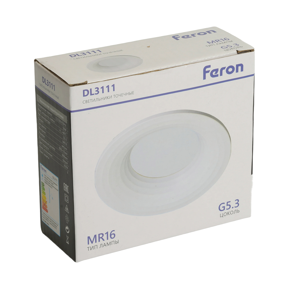Светильник встраиваемый Feron DL3111 потолочный MR16 G5.3 белый ...